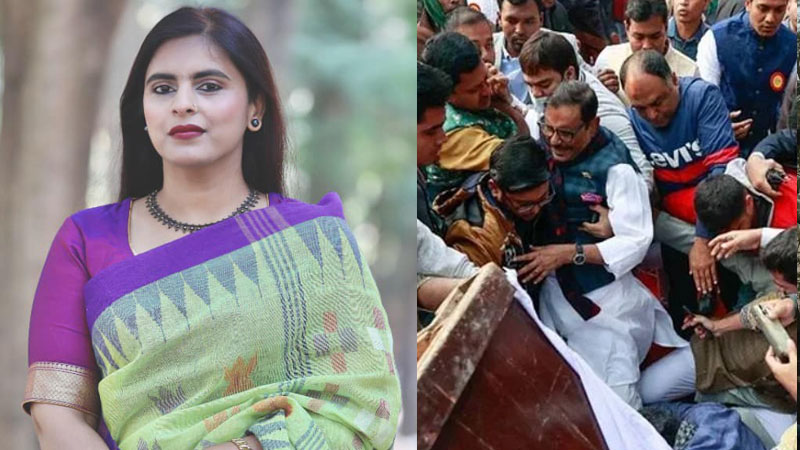 ছাত্রলীগের সেই মঞ্চে পা ভেঙেছেন যুব মহিলা লীগের নেত্রী